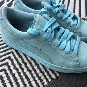 Puma | Shoes | Puma Suede Classics Baby Blue Sz 55 | Poshmark